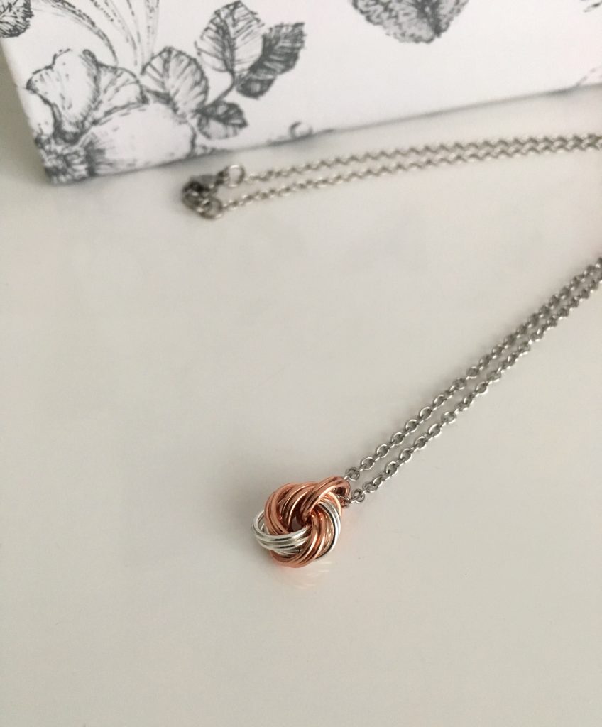 Aluminium and Silver Infinity Knot Necklace and Earrings 10th ...