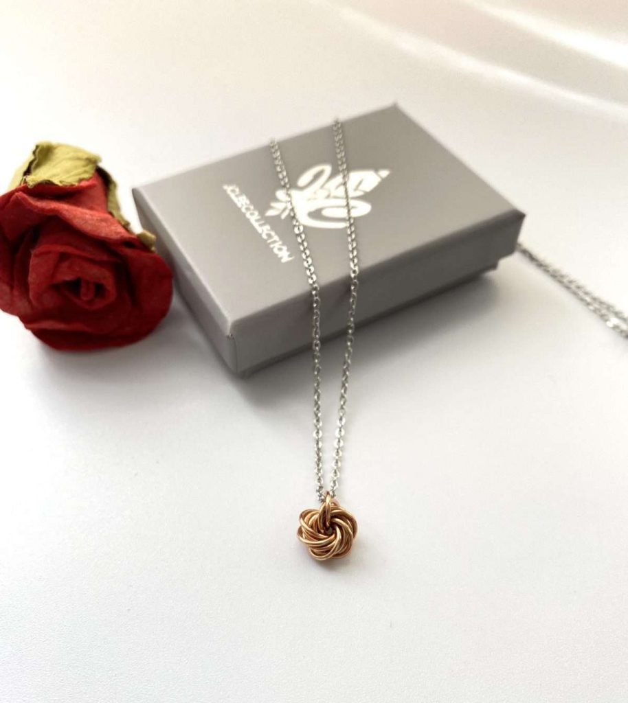 Stainless Steel Rosette Swirl Pendant Necklace 11th Anniversary Gift ...